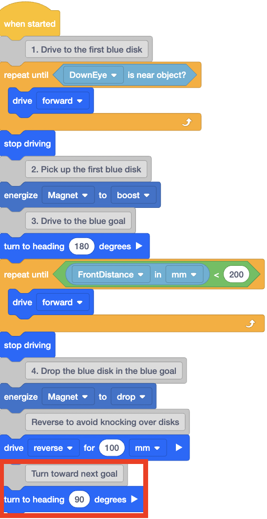 Vex Cs Unit 8 Moving Disks With Loops Lesson 4 Move A Blue Disk